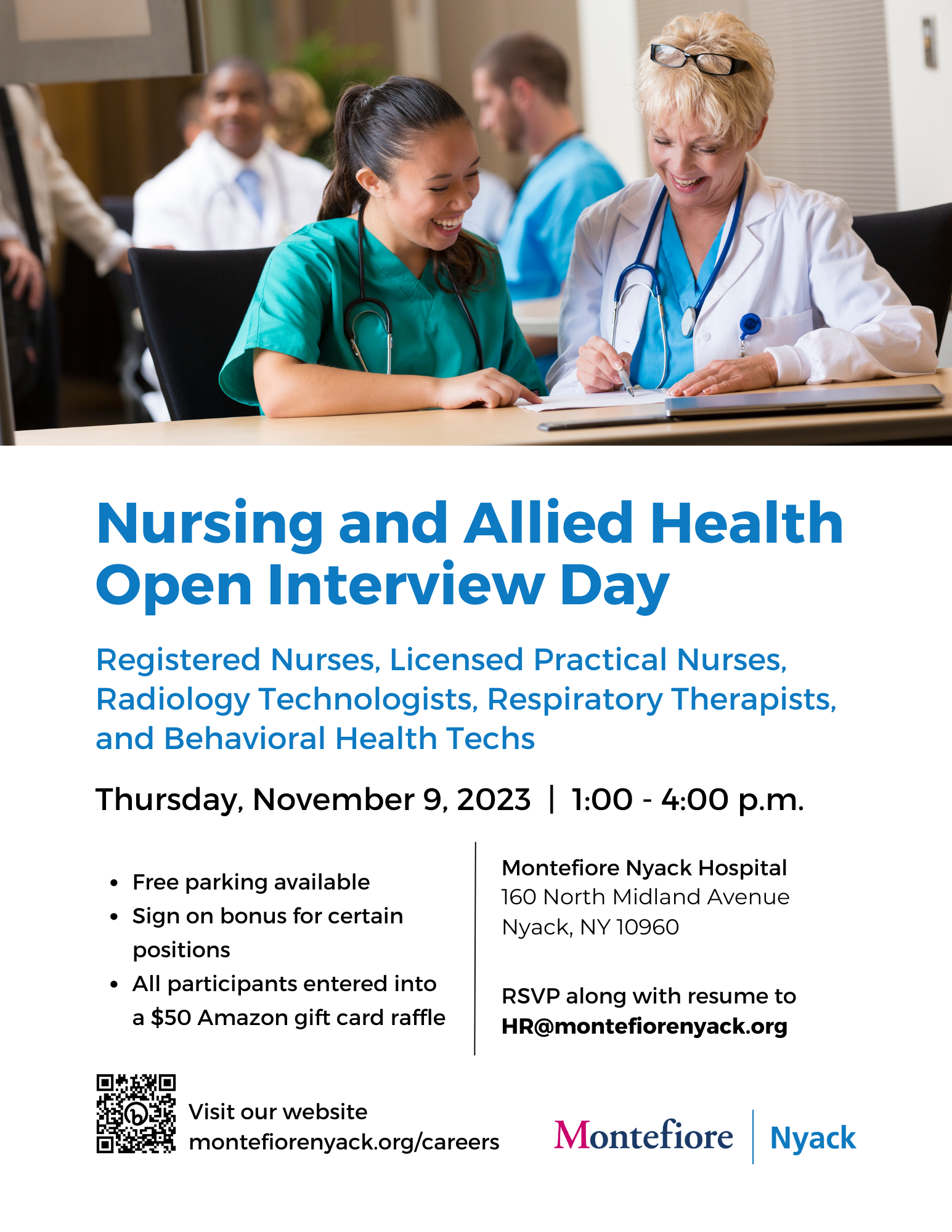 Nursing and Allied Health Open Interview Day | Montefiore Nyack